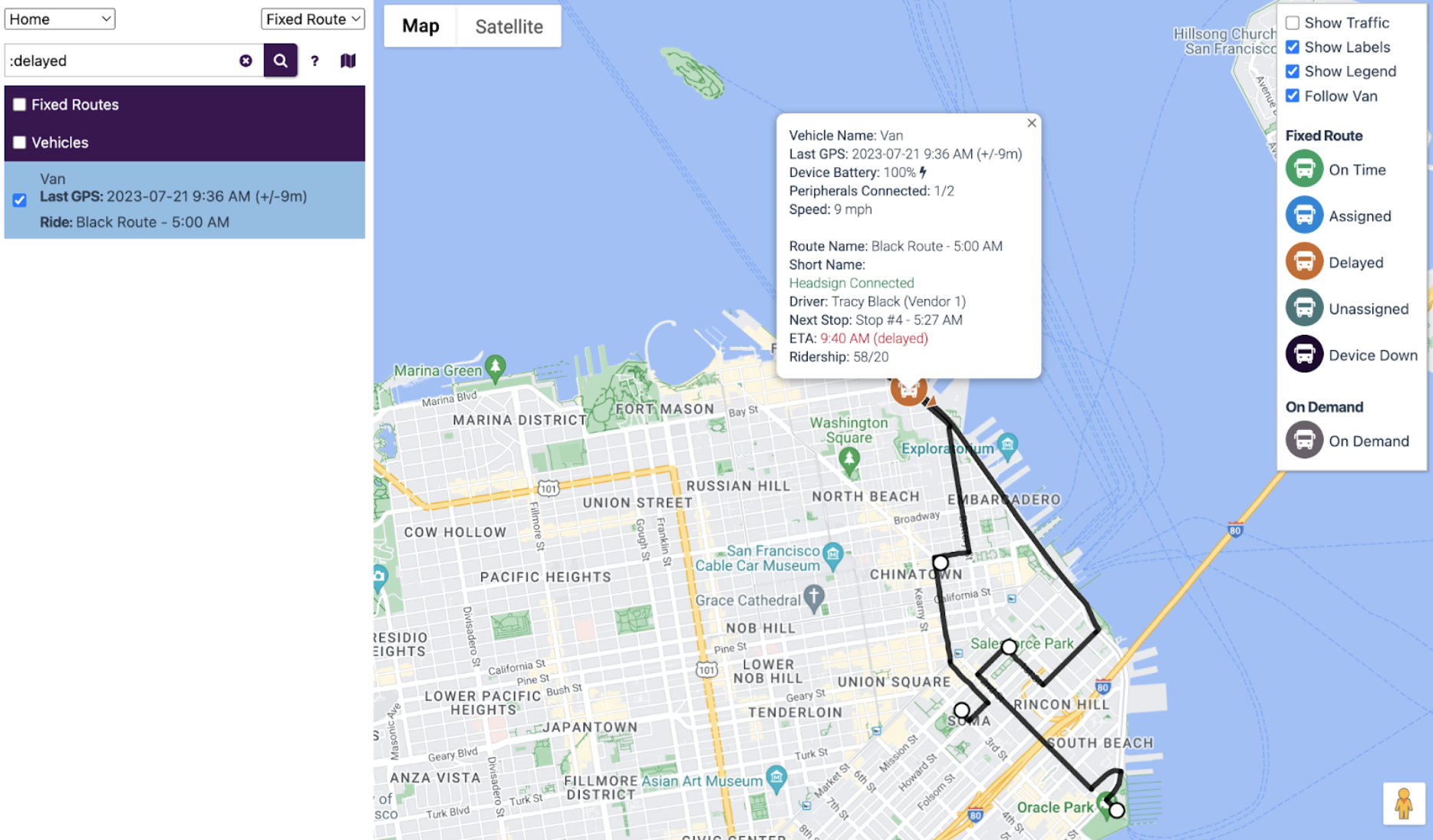 TripShot | A Versatile Admin Console Map Streamlines TDM on Campus